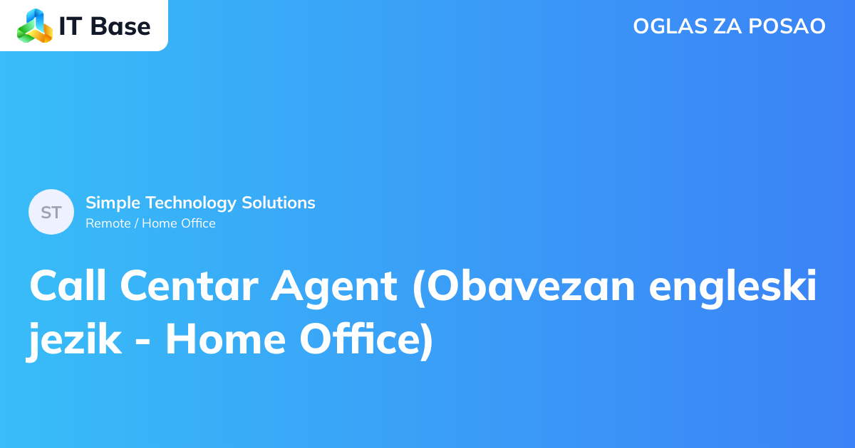 Posao: Call Centar Agent (Obavezan engleski jezik - Home Office ...
